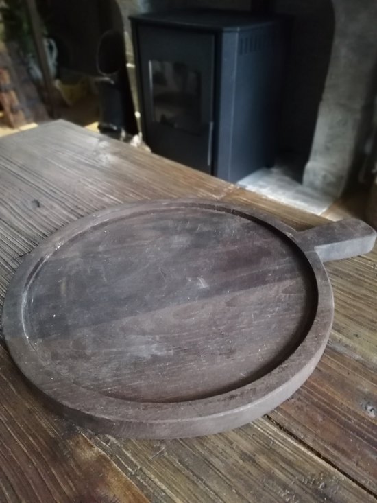 Amuse plank rond hout met handvat | bol
