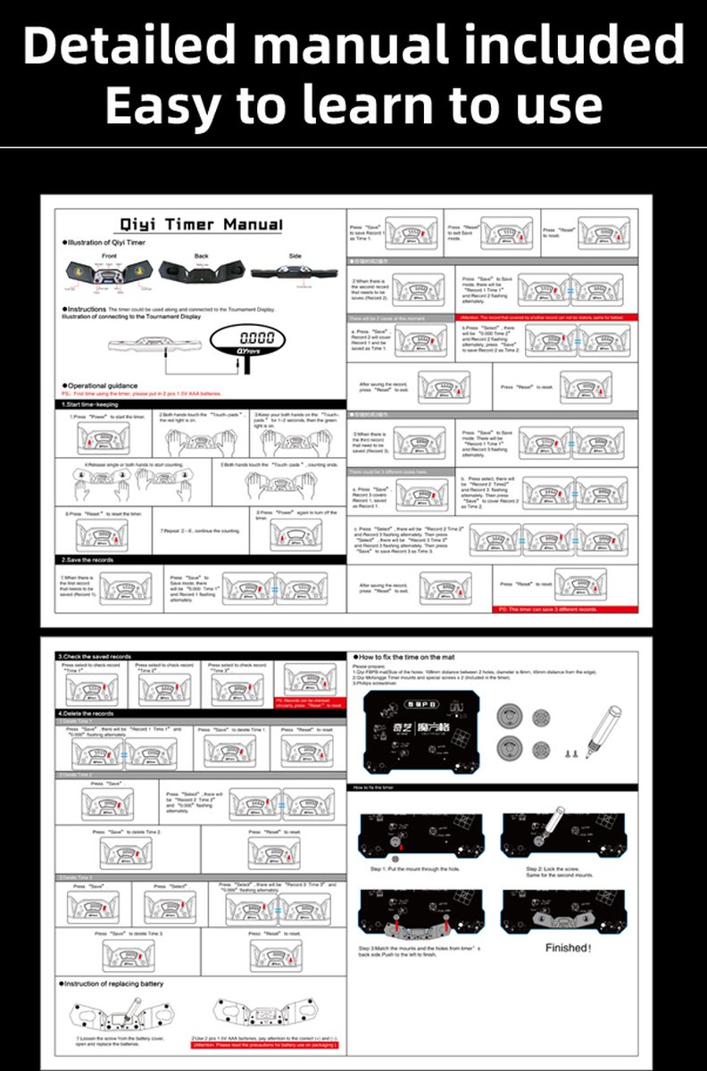 Rubiks cube timer - Cube timer - Compleet pakket - Speed cube timer - Timer voor... | bol.com