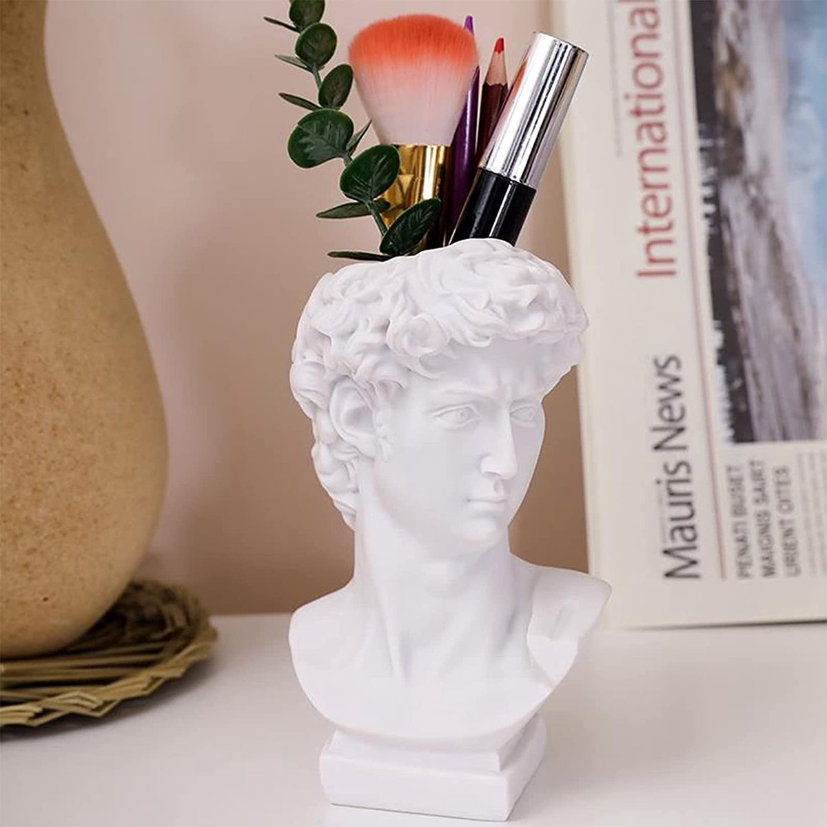 David Buste Figurine Tête Pot De Fleur Plantes Vase Tête Terre Cuite ...