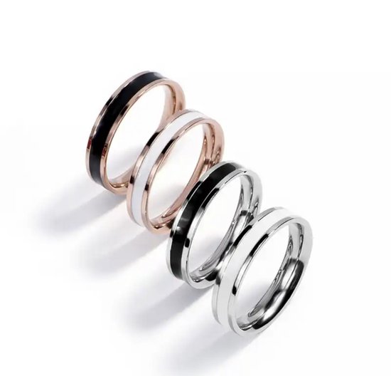 Basic Leren Ring | Ringen Mannen | Goud&Wit | 18 mm | Ring Heren ...