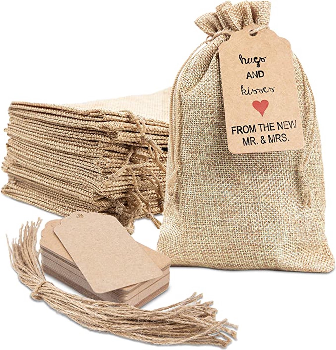 Cadeau Zakjes set 50X Kleine Jute Zakjes Decoratief Jute Zakjes Zakken ...