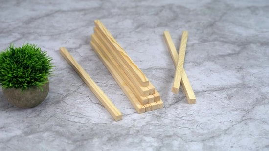 Belle Vous Natuurlijk Houten Vierkante Deuvel Staafjes (25 Pak) – 12,6 ...