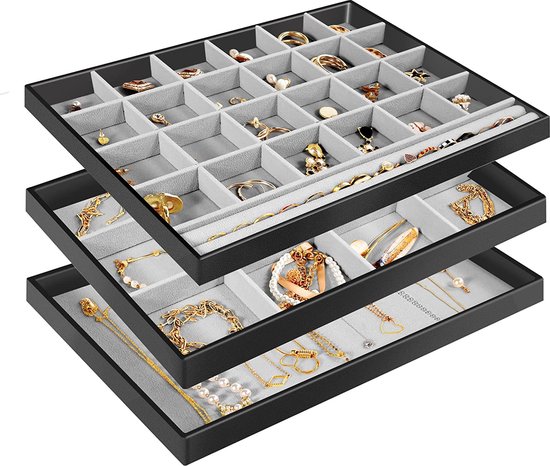Sieradendienblad Stapelbare Fluwelen Sieraden Lade Organizer voor ...