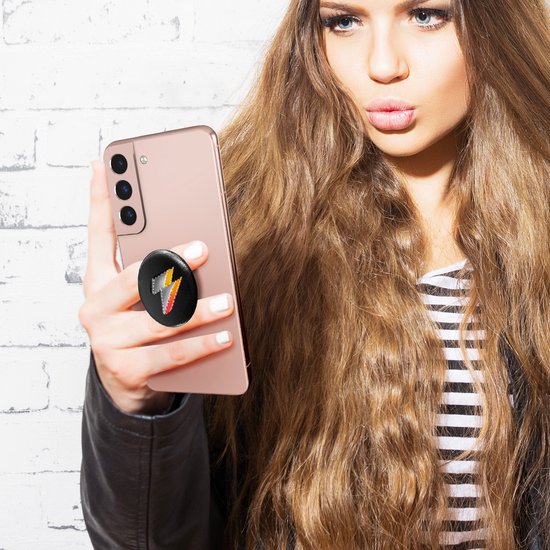 PopSockets, Pop Grip voor Gen 2 Premium-smartphones met Flash Bowery Bolt-logo, Zwart | bol