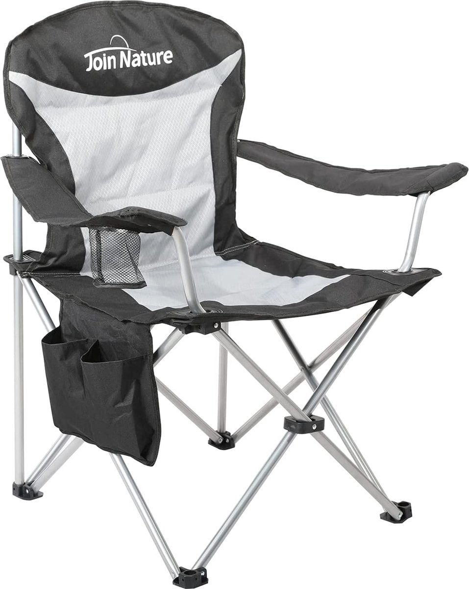 Campingstoel, outdoor-klapstoel met bekerhouder en zijvak, geschiedenis ...