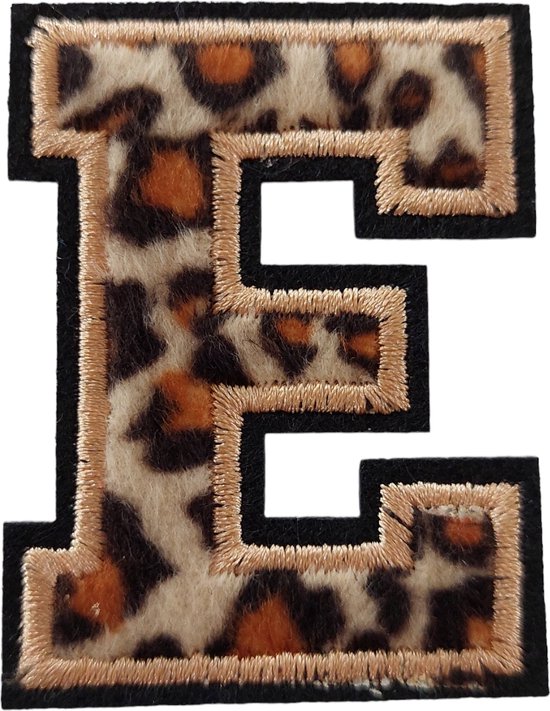 Strijk Embleem Alfabet Patch - Letter E - Panterprint - 6cm hoog ...