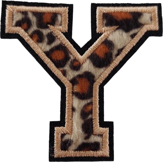 Strijk Embleem Alfabet Patch - Letter Y - Panterprint - 6cm hoog ...