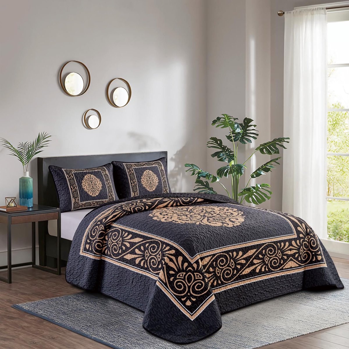 Luxe bedsprei set - Bedsprei 220x240 - Kussensloop 2x 50x70 - Grijs met ...