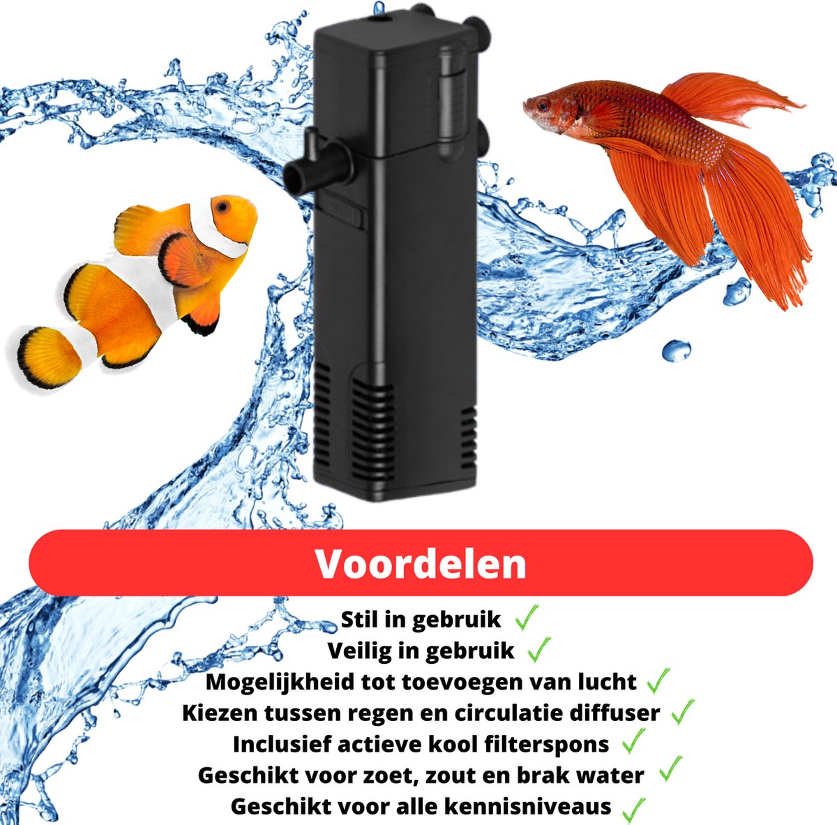 Aquariumfilter 600L/H 70L-150L – Aquarium filter pomp – Zuurstofpomp ...