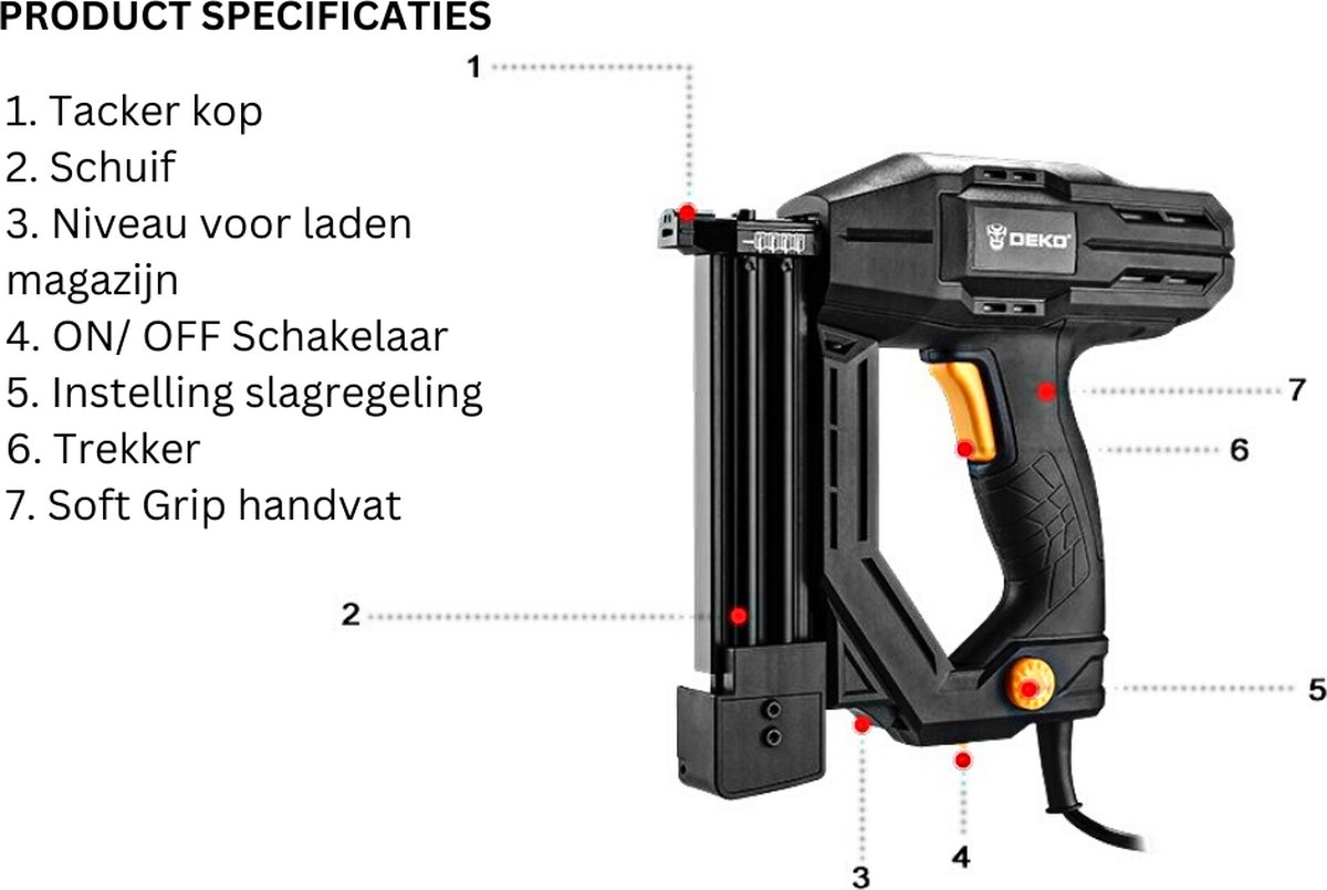Nietpistool – Nagelpistool Elektrisch – Tacker Eenvoudige Bediening ...