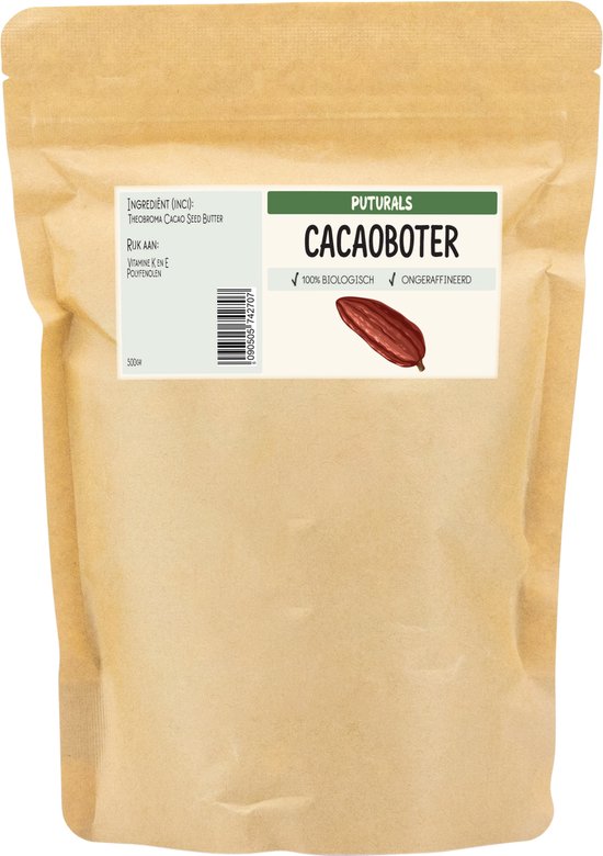 Cacaoboter 100% Biologisch en Ongeraffineerd - 500 gram - Krachtige ...
