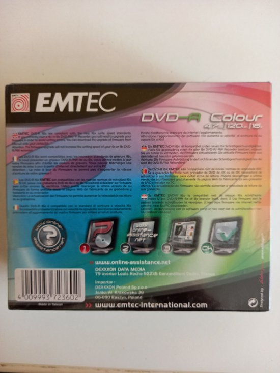 Emtec DVD-R 4,7GB 16X SLIM COL 10P | bol.com