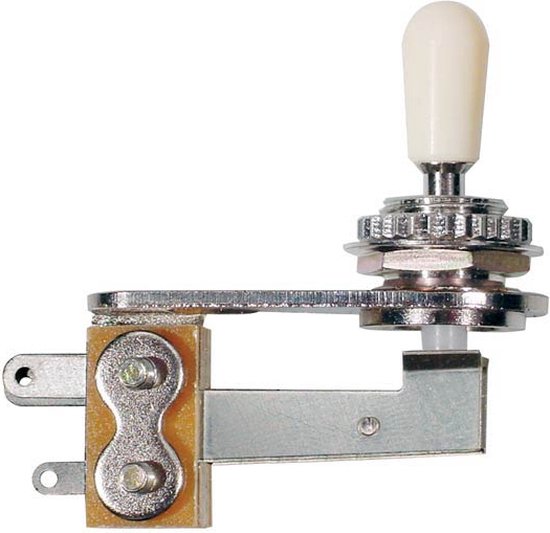 toggle switch 3-way, angled model, chrome, with ivory plate and cap | bol