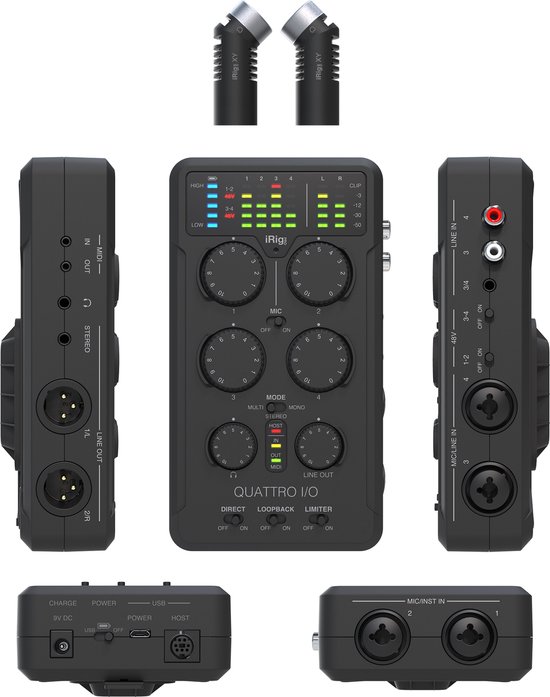 IK Multimedia iRig Pro Quattro I/O Deluxe Kompaktes Audio-MIDI ...