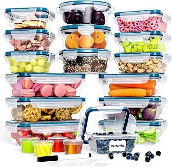 40-delige vershouddozen set [20 voorraaddozen met 20 deksels ...