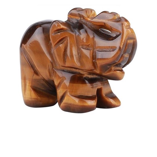 Bixorp Gems Tijgeroog Olifant Beeldje - Edelsteen Dier | bol