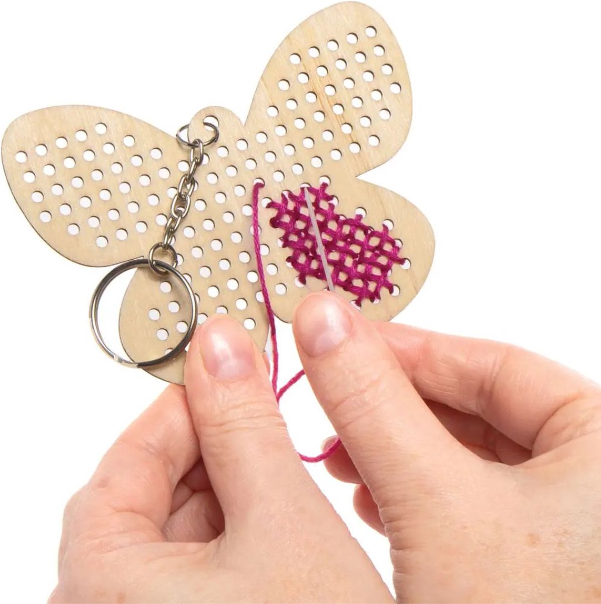 Vlinder vorm sleutelhanger borduursets van hout - borduren - vlinder ...