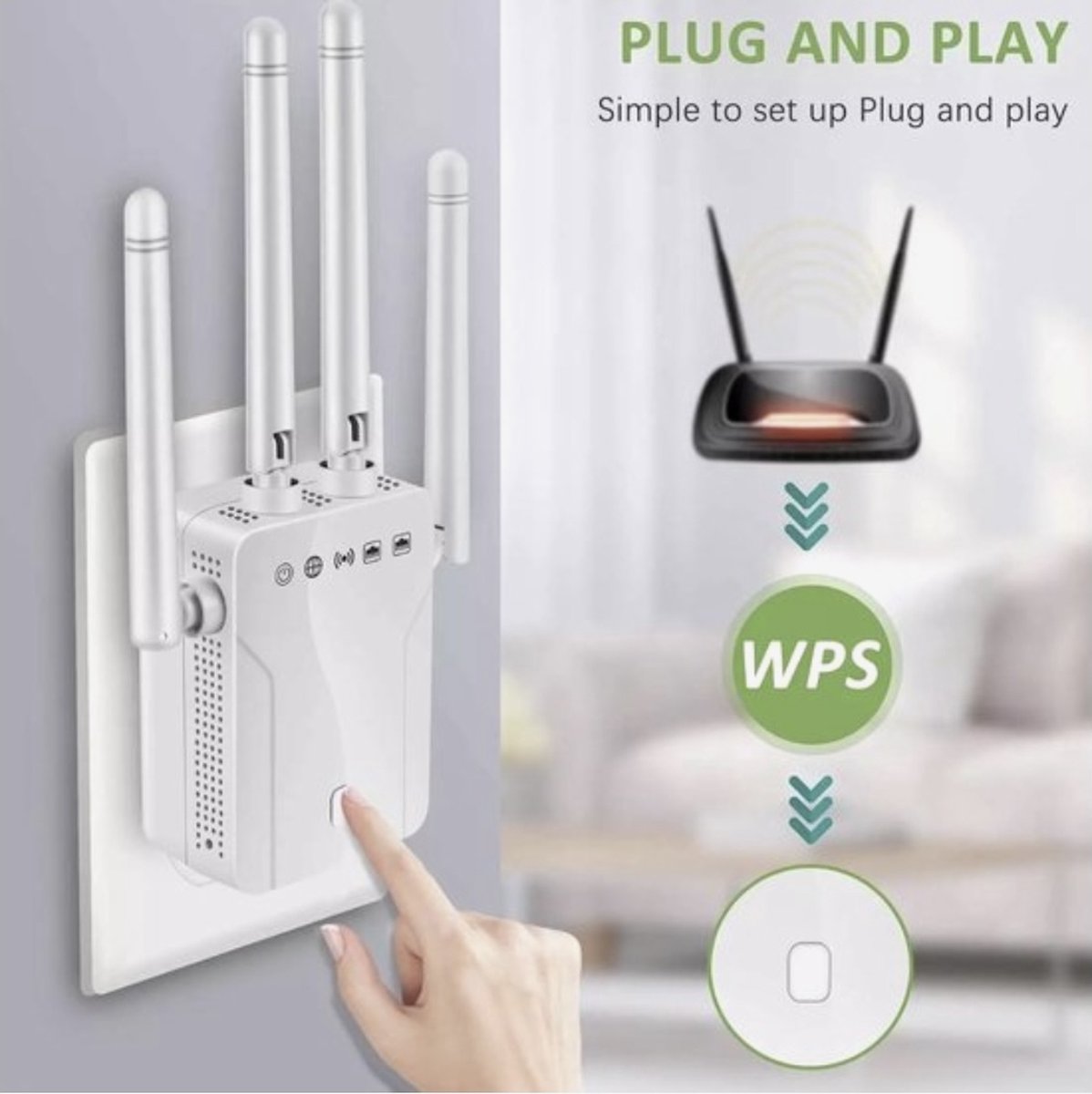Wifi Versterker - 1200 Mbps - Wit - Repeater - 2.4 GHz - 5G - Router ...