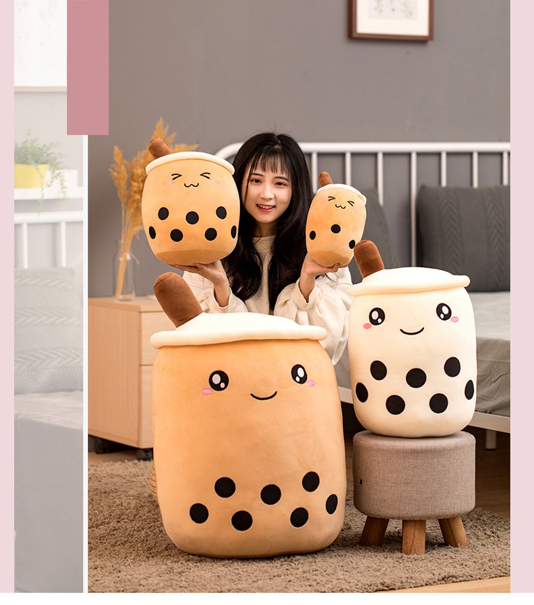 XXXL Kawaii Kussen - Mega Grote Bubble Tea Knuffel 80cm - Boba Knuffel ...