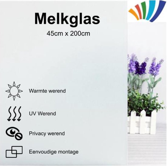 Wicotex Raamfolie 45x200cm HR++ MELKGLAS WIT | Eenvoudige montage ...