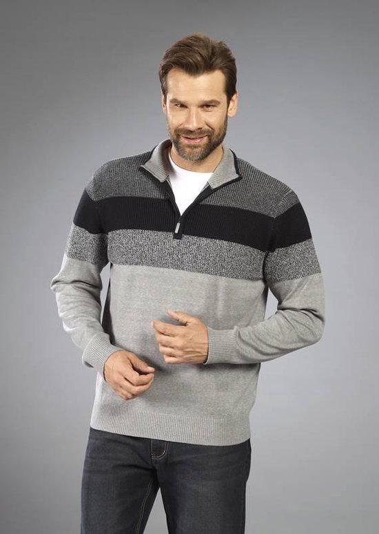 Pullover heren met opstaande kraag grijs maat XL | bol.com