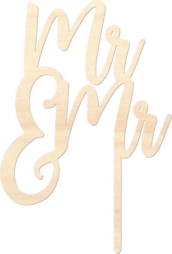 Houten caketopper / taarttopper - Mr & Mr - Taart / Cake topper op bestelling gemaakt | bol