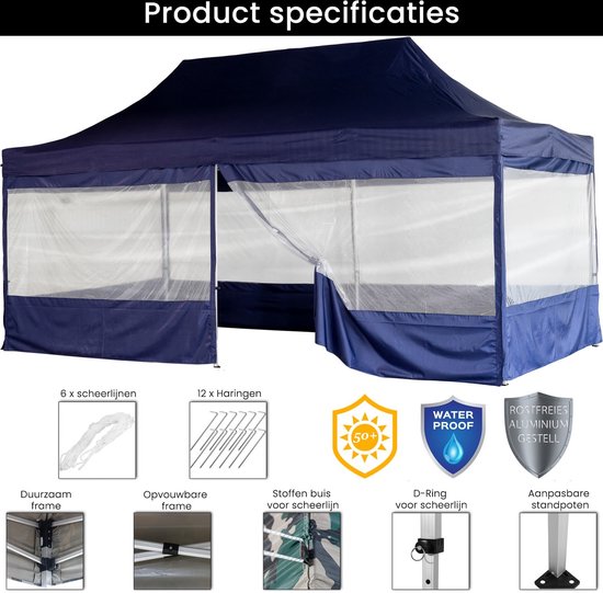 Easy up partytent - Partytent - Paviljoen - Partytent opvouwbaar ...