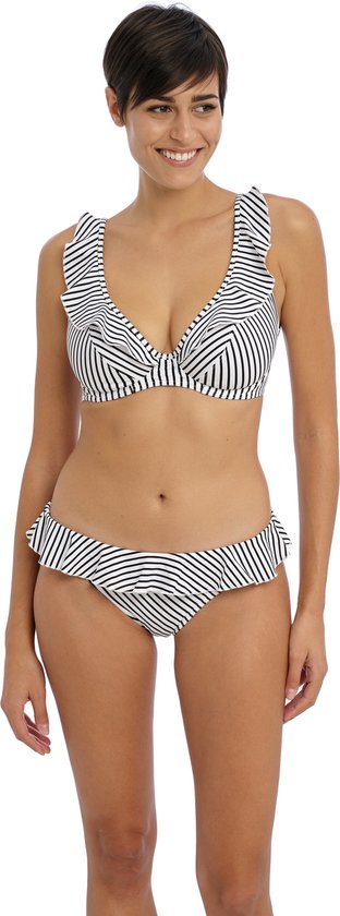 Freya JEWEL COVE UW HIGH APEX BIKINI TOP Dames Bikinitopje - Stripe Black - Maat 75F (EU) | bol