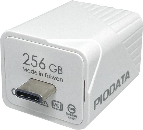 PioData iXflash CUBE 256GB USB-C Back-up foto's en video terwijl je jouw telefoon oplaadt | bol