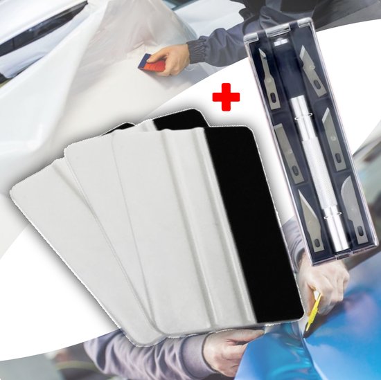 Vontox | 3 Rakels met vilt inclusief precisiemessen set | Rubberen Squeegee | Voor... | bol.com