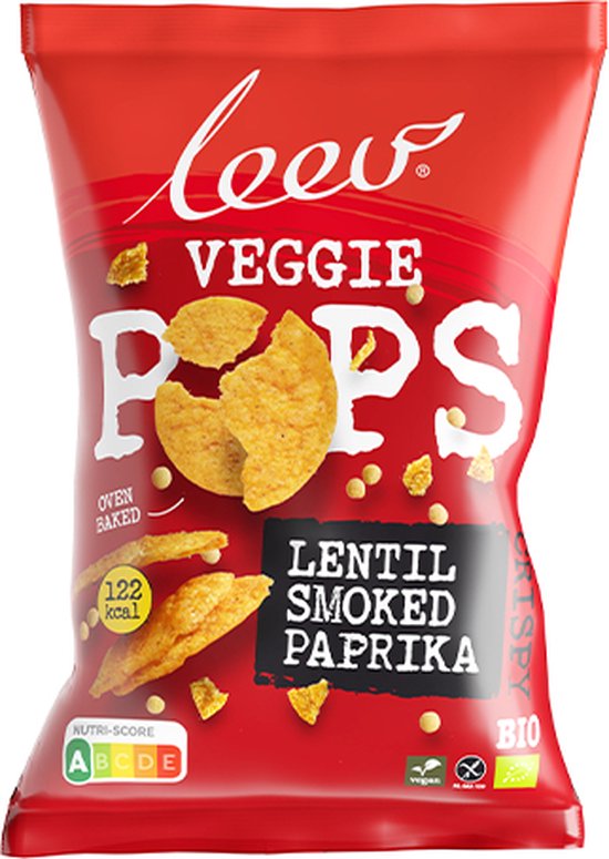 Leev Popped paprika barbecue lentil snacks demeter biologisch 30 gram | bol