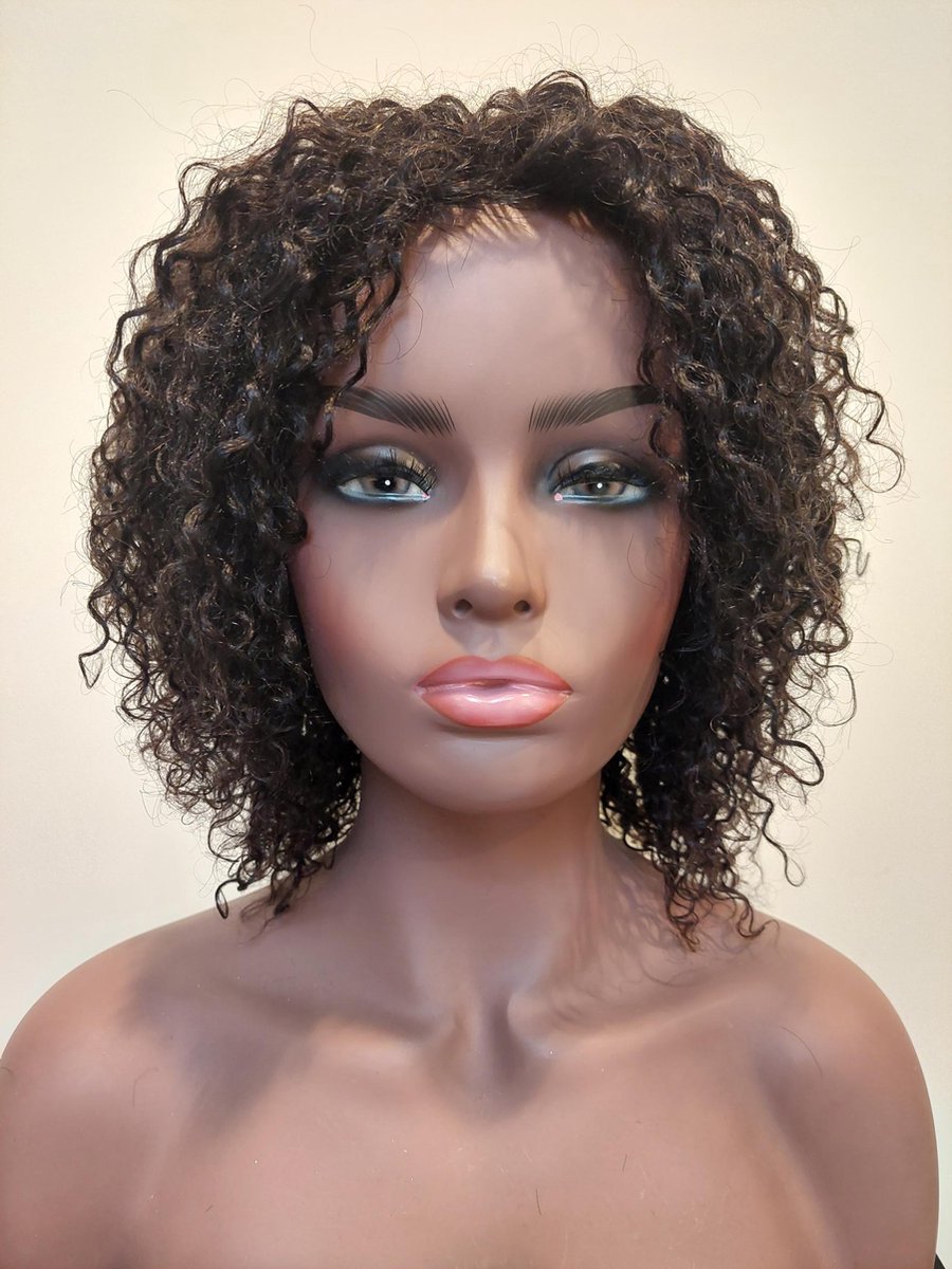 Wigs by Hairglow - 100% human curly hair - kleur zwart | bol