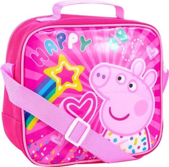 PEPPA PIG Stars Lunch Set Broodtrommel Drinkbeker Schoudertas Lunchtas ...
