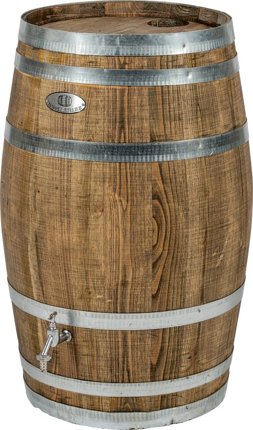 Regenton nieuw "Dark" 100 l. incl. kraan en vulgat in de deksel / Hout ...