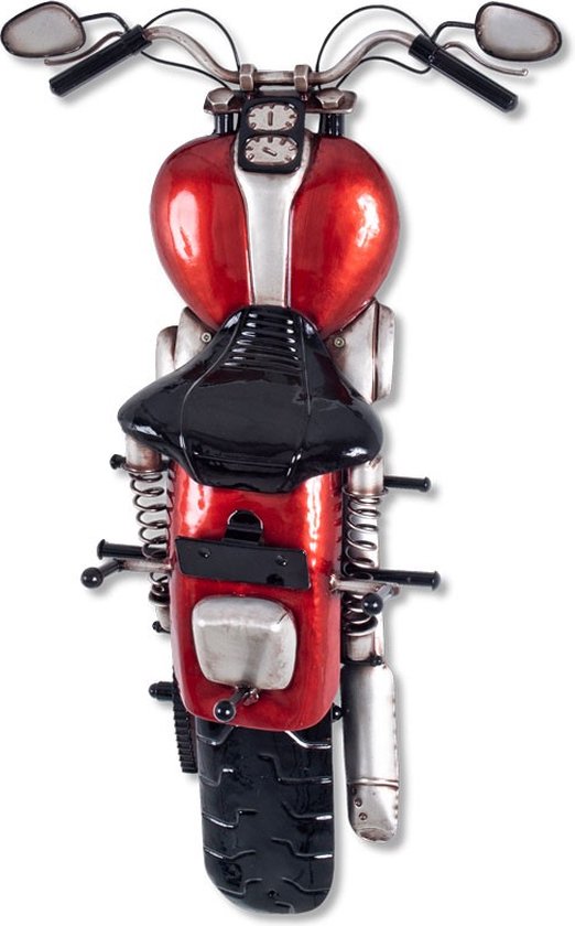 HakuShop Wandkapstok | Rood Staal | Rode motor | Vintage | 38x12x65 | bol