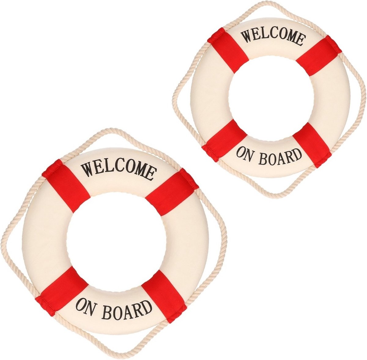 Gerkimex - Maritieme decoratie reddingsboeien set rood/wit 14 en 25 cm ...