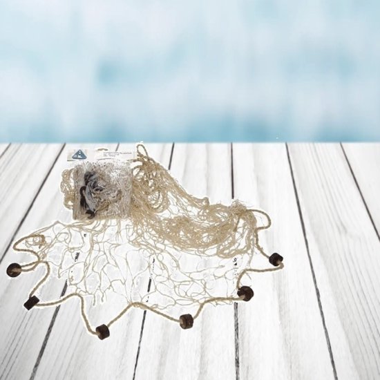 Gerkimex set van 2x stuks maritieme decoratie visnet met kurken 200 x ...