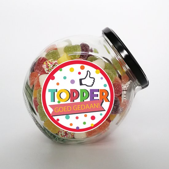 Snoeppot - "Topper - Goed gedaan" tum tum - snoep cadeau ...