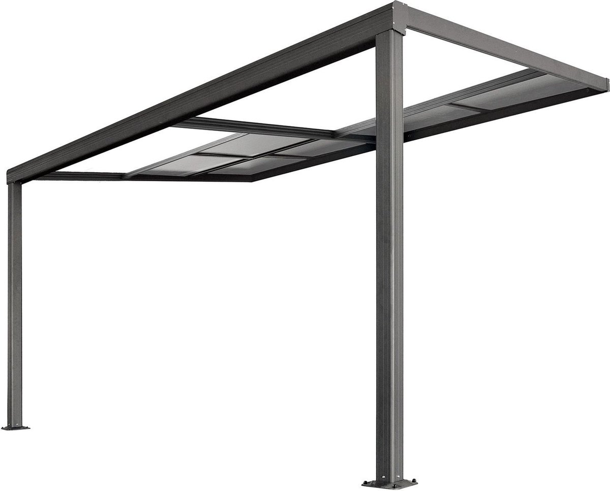 Aluminium Terrasoverkapping Jakarta - 3 x 4 m - Grijs - Schuifdak | bol.com