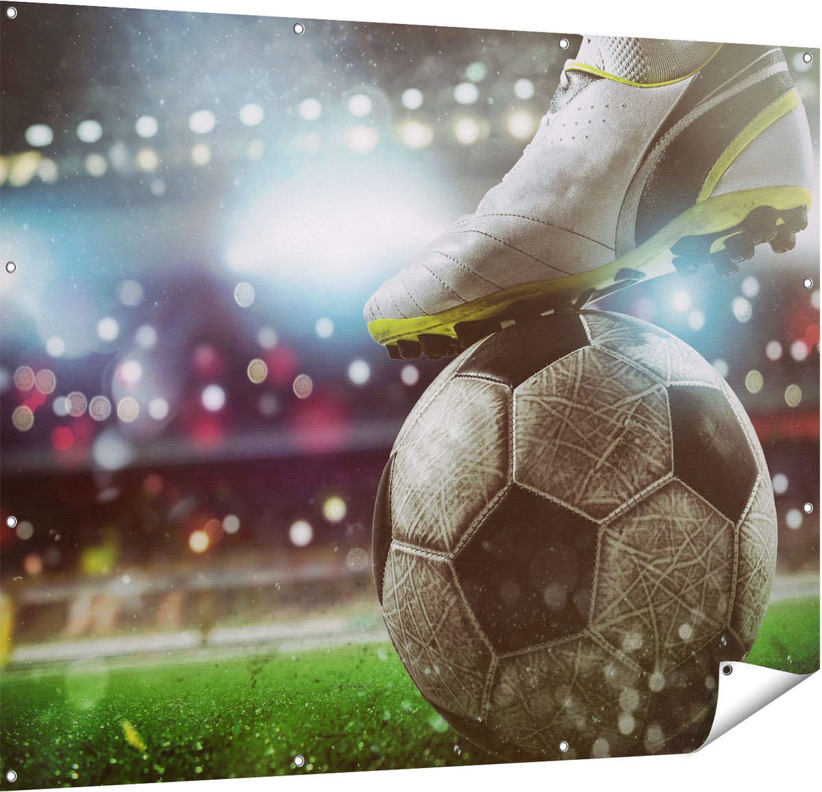 Gards Tuinposter Voetbal Aftrap met de Bal in het Stadion - 150x120 cm ...