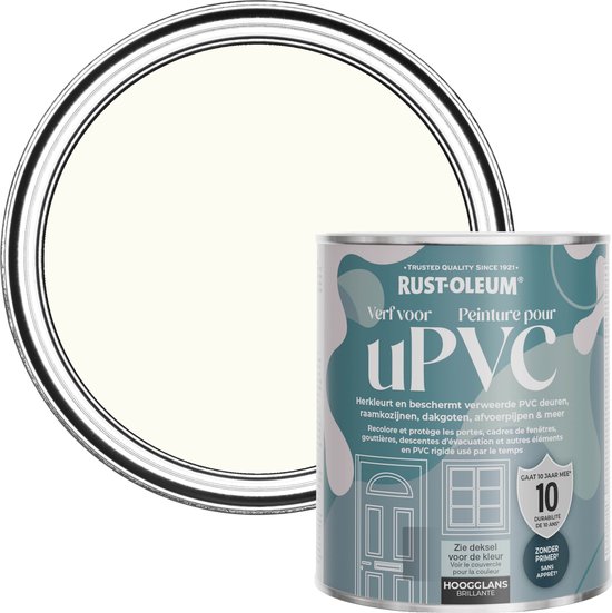 Rust-Oleum Gebroken wit Hoogglans Verf voor PVC - Antiek Wit 750 ml | bol