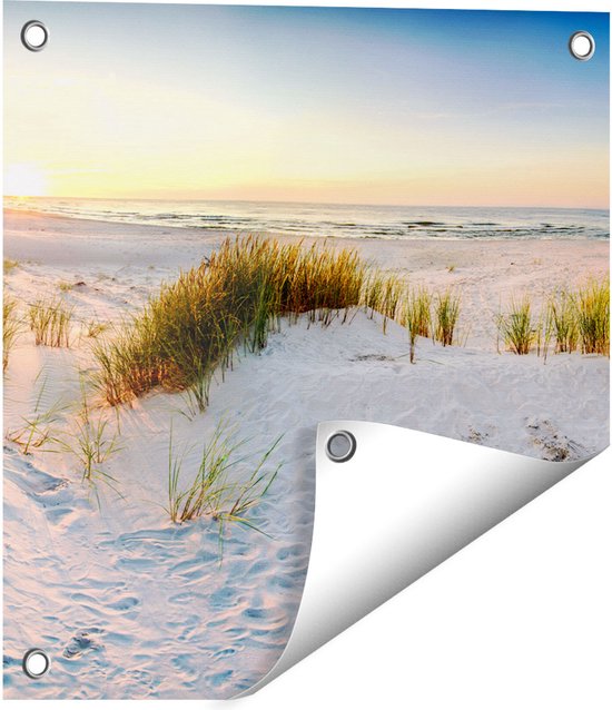 Gards Tuinposter Strand en Duinen tijdens Zonsondergang - 40x40 cm - Tuindoek -... | bol
