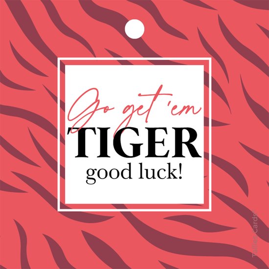 Set 5 kadokaartjes klein – succes - motivatie - good luck - Tiger ...