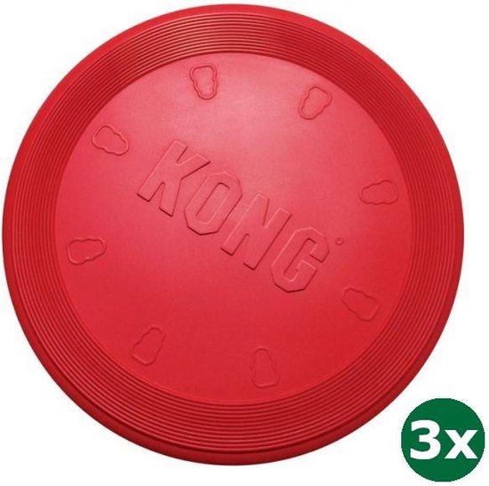 Kong flyer frisbee rood 3x 23x23x3 cm | bol.com