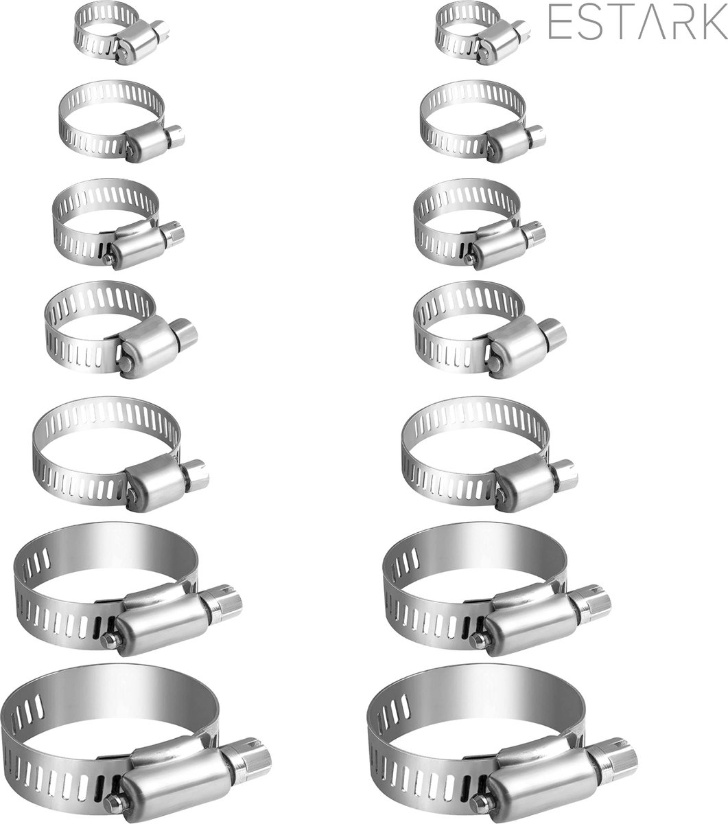 ESTARK® Slangenklemmen Set 14 STUKS – 7 Verschillende Formaten - RVS ...