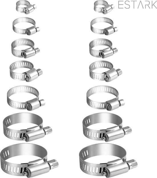 ESTARK® Slangenklemmen Set 14 STUKS – 7 Verschillende Formaten - RVS ...