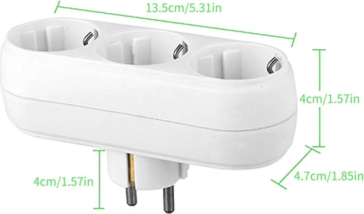 3-Slot Socket Adapter - 3-Slot Multiple Socket Connector - Distributor ...