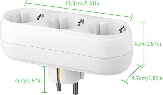 3-Slot Socket Adapter - 3-Slot Multiple Socket Connector - Distributor ...