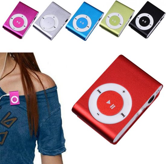 Mini MP3 Speler met Clip - Muziekspeler - Rood | bol