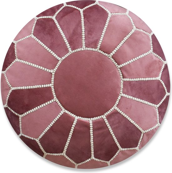 Velvet Pouf - Roze - handgemaakt en uniek - fluweel zacht - gevuld ...